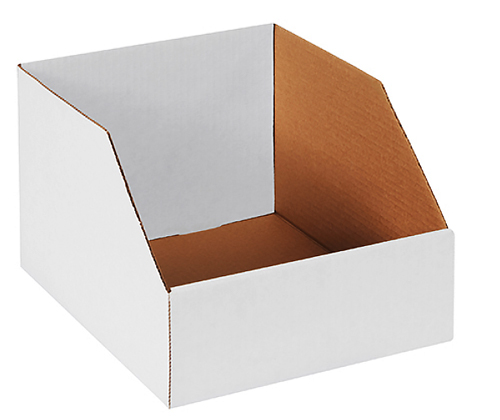 12x12x4.5 White Bin Boxes | MrBoxOnline