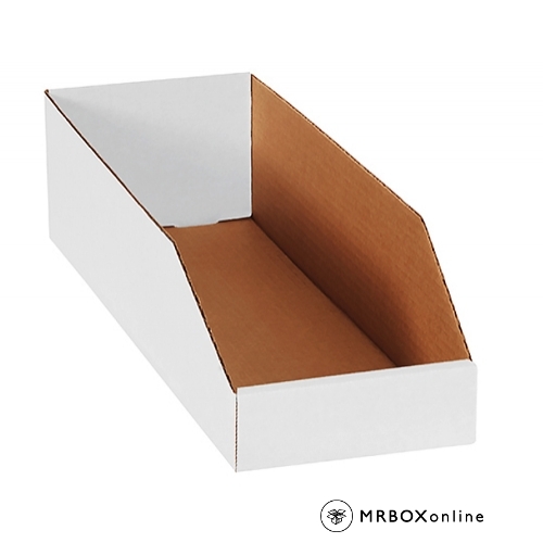 18x6x4.5 White Bin Boxes | Corrugated Cardboard Boxes | MrBoxOnline