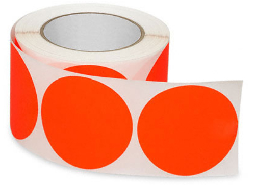 3" Fluorescent Orange Circle Label | Shipping Labels | MrBoxOnline