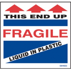 4x4 Fragile Liquid In Plastic Labels | Shipping Labels | MrBoxOnline